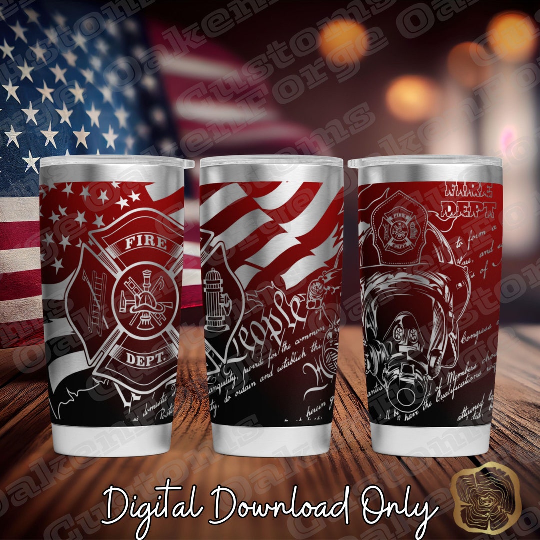 Fire Fighter 20oz Tumbler Wrap SVG File - Etsy