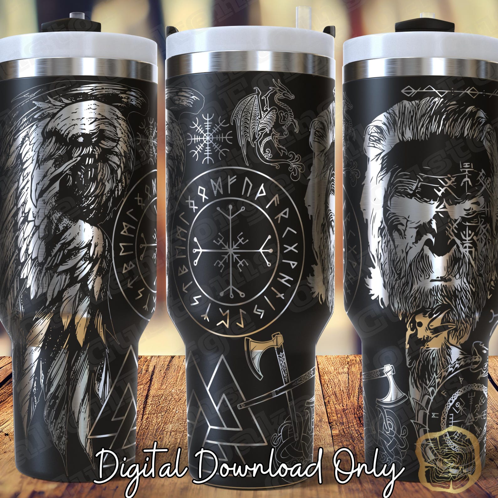Viking Oden 40oz Full Wrap Tumbler SVG File - Etsy
