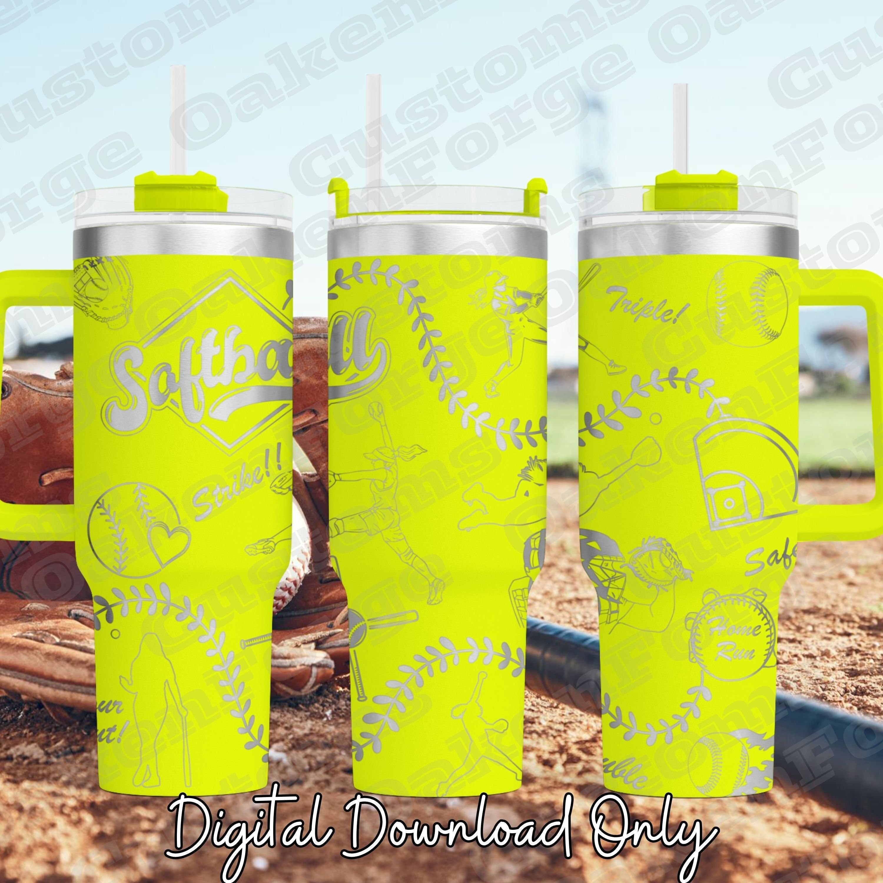 Softball 40oz Tumbler Wrap SVG File - Etsy