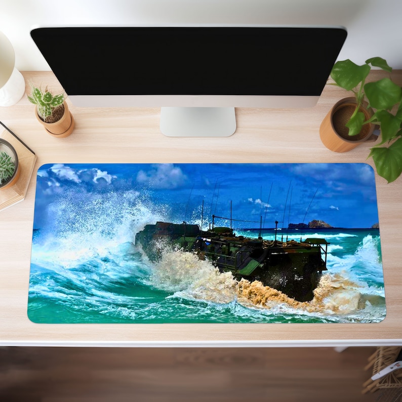 Surfs Up Desk Mats USMC Mouse Pad Marine ACV Tracks - Etsy
