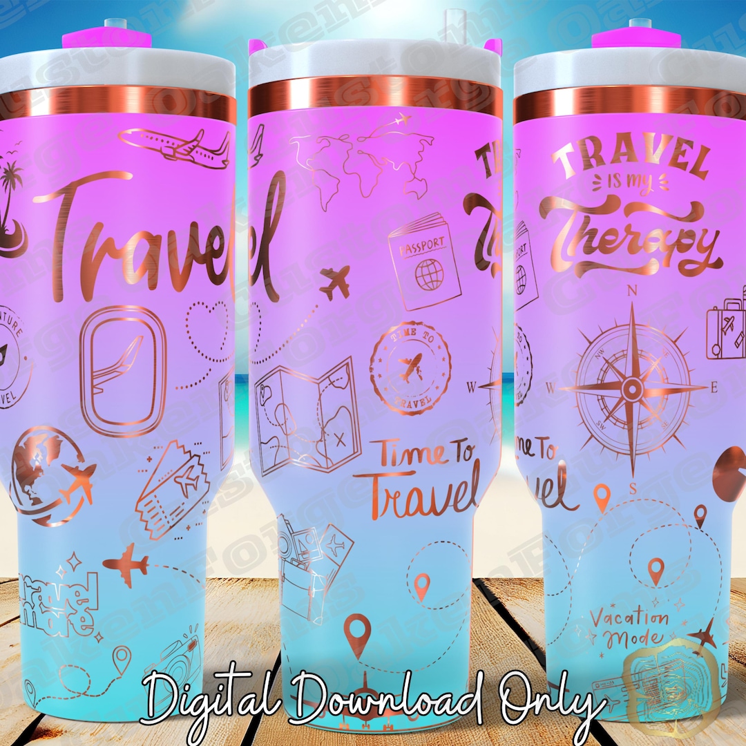 Travel 40oz Tumbler Wrap SVG File - Etsy