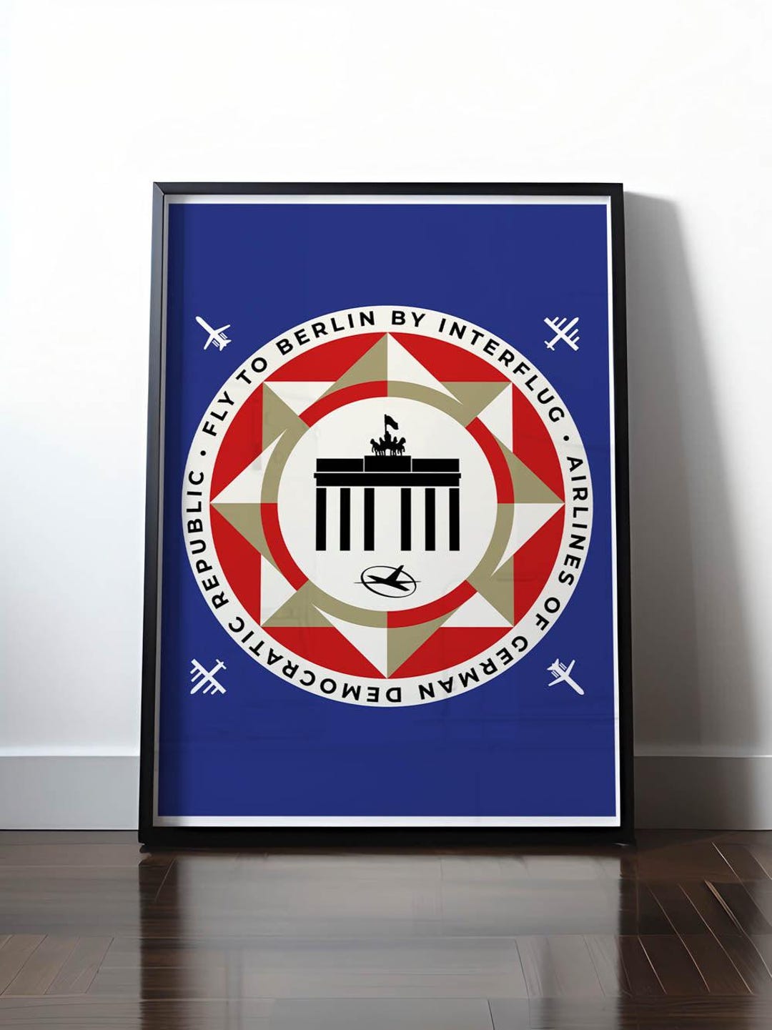 Historical GDR Poster (A4 | A3 | A2 | A1) • INTERFLUG - Fly to Berlin ...