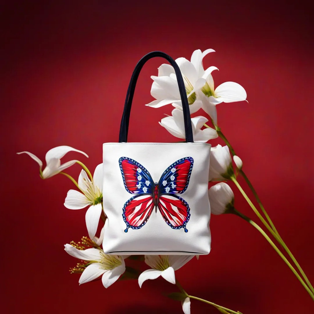 BEST SELLING American Flag Butterfly Typewriter Tote Bag, Vintage ...