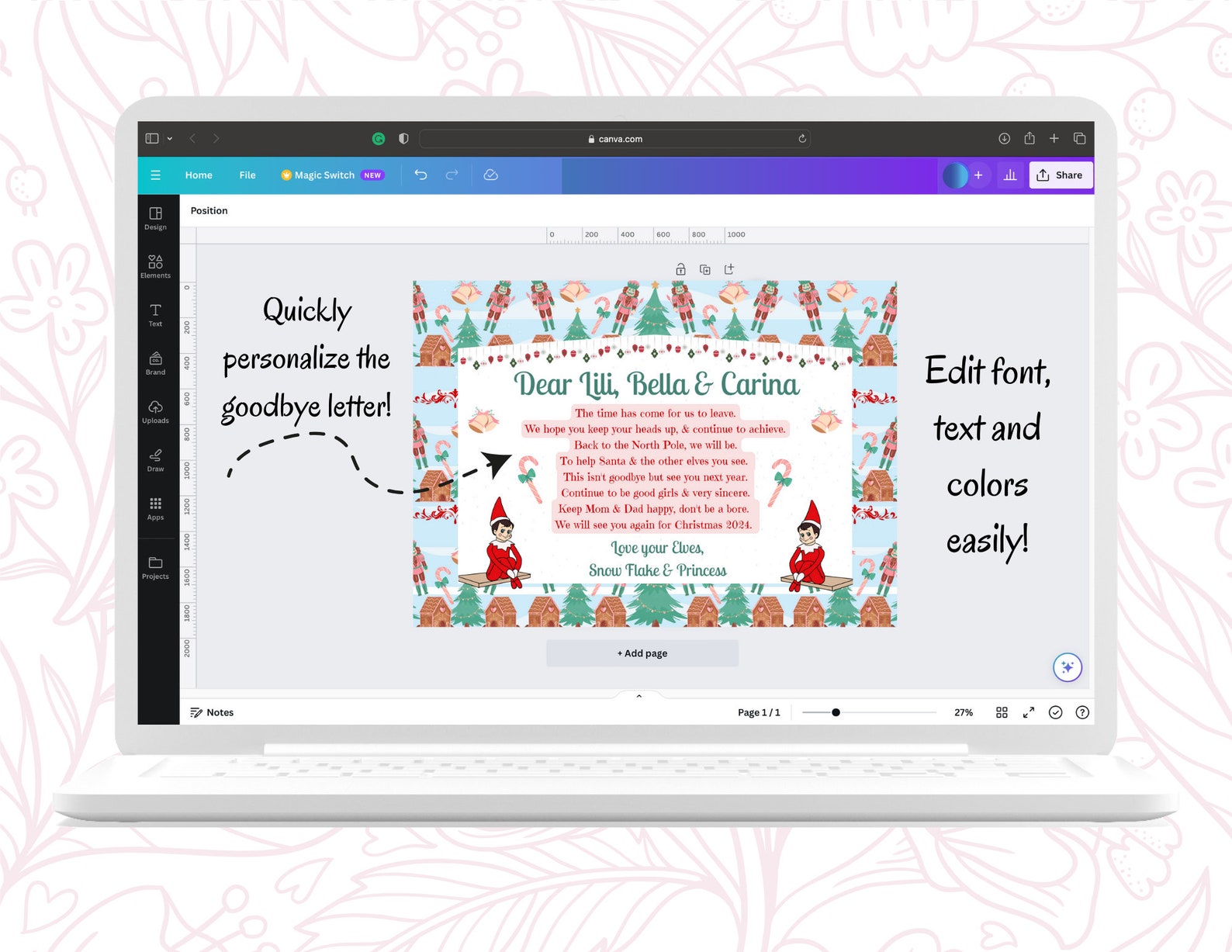 Printable, Editable Christmas Elf Letter Set, Hello Elf Letter, Good ...