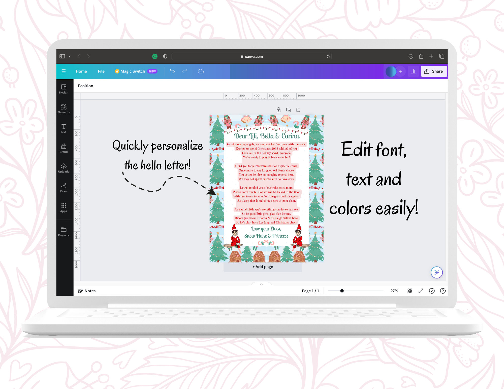 Printable, Editable Christmas Elf Letter Set, Hello Elf Letter, Good ...