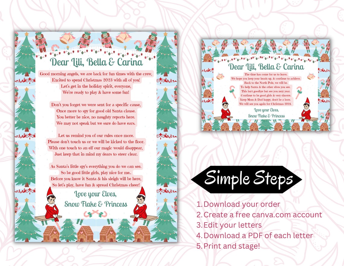 Printable, Editable Christmas Elf Letter Set, Hello Elf Letter, Good ...