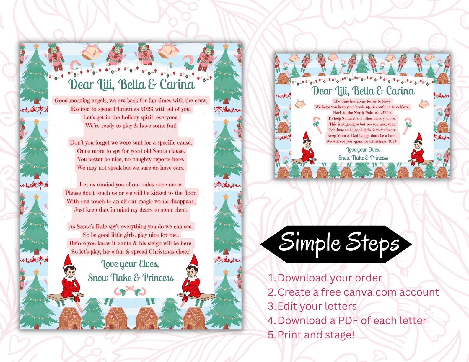Printable, Editable Christmas Elf Letter Set, Hello Elf Letter, Good ...