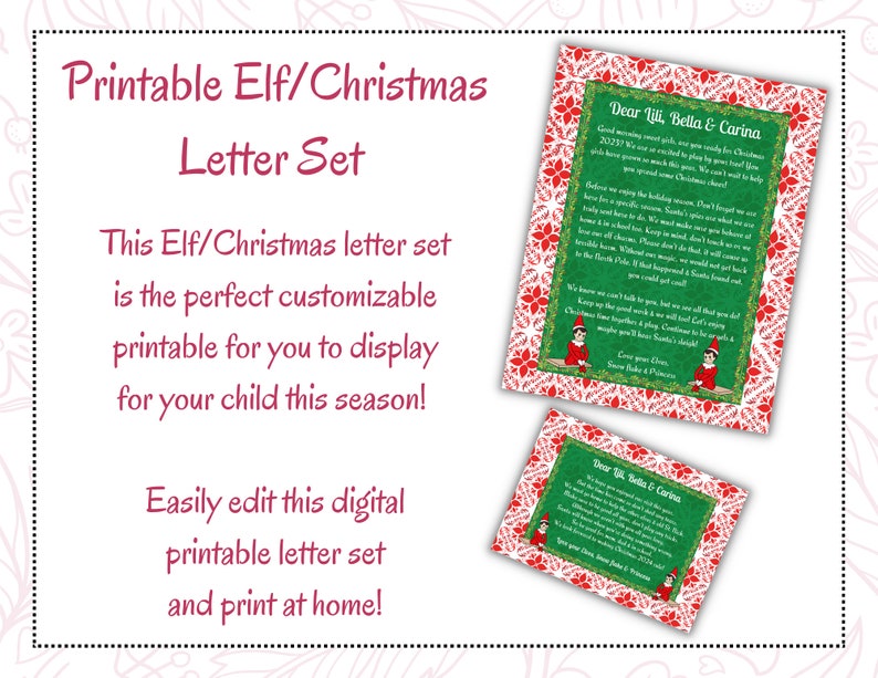 Printable, Editable Christmas Elf Letter Set, Hello Elf Letter, Good ...