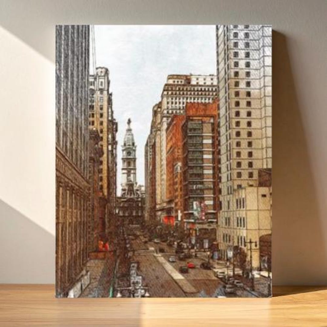 Colorful Philadelphia Skyline Illustration | Vibrant Philly City Art ...