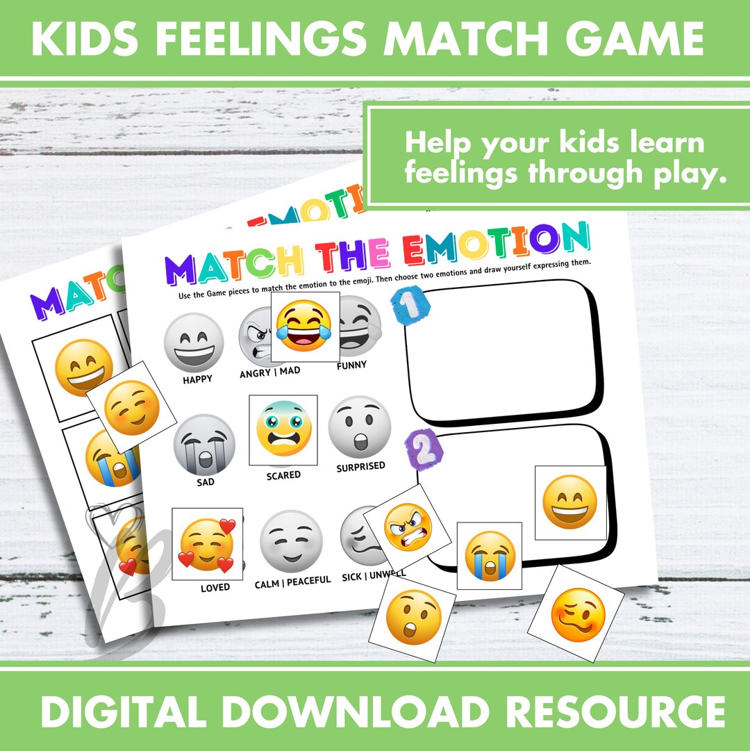 Emoji Feelings SEL Matching Worksheet, Social Emotional Learning for ...