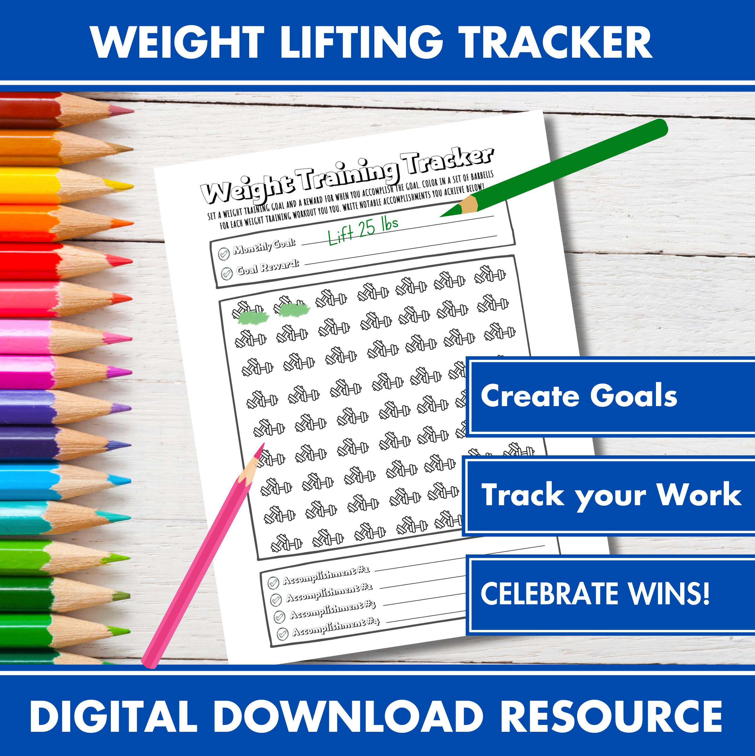 Workout Tracker Printable Bundle: Fitness & Weight Training Goals ...