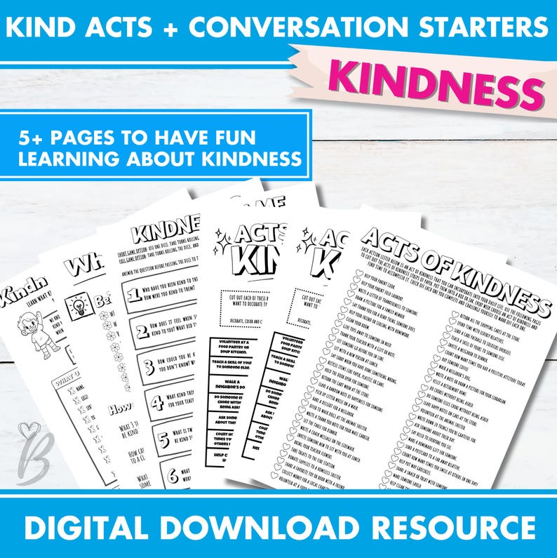 Kindness Games & Activities: Classroom Learning Sheets, Acts of ...
