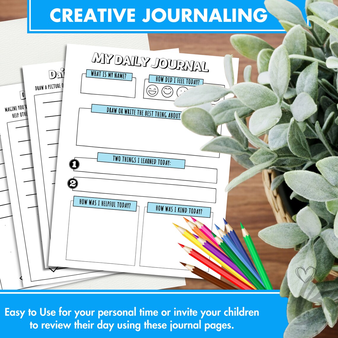 Creative Kids Daily Journal Writing Prompts, Youth Journaling, Digital ...