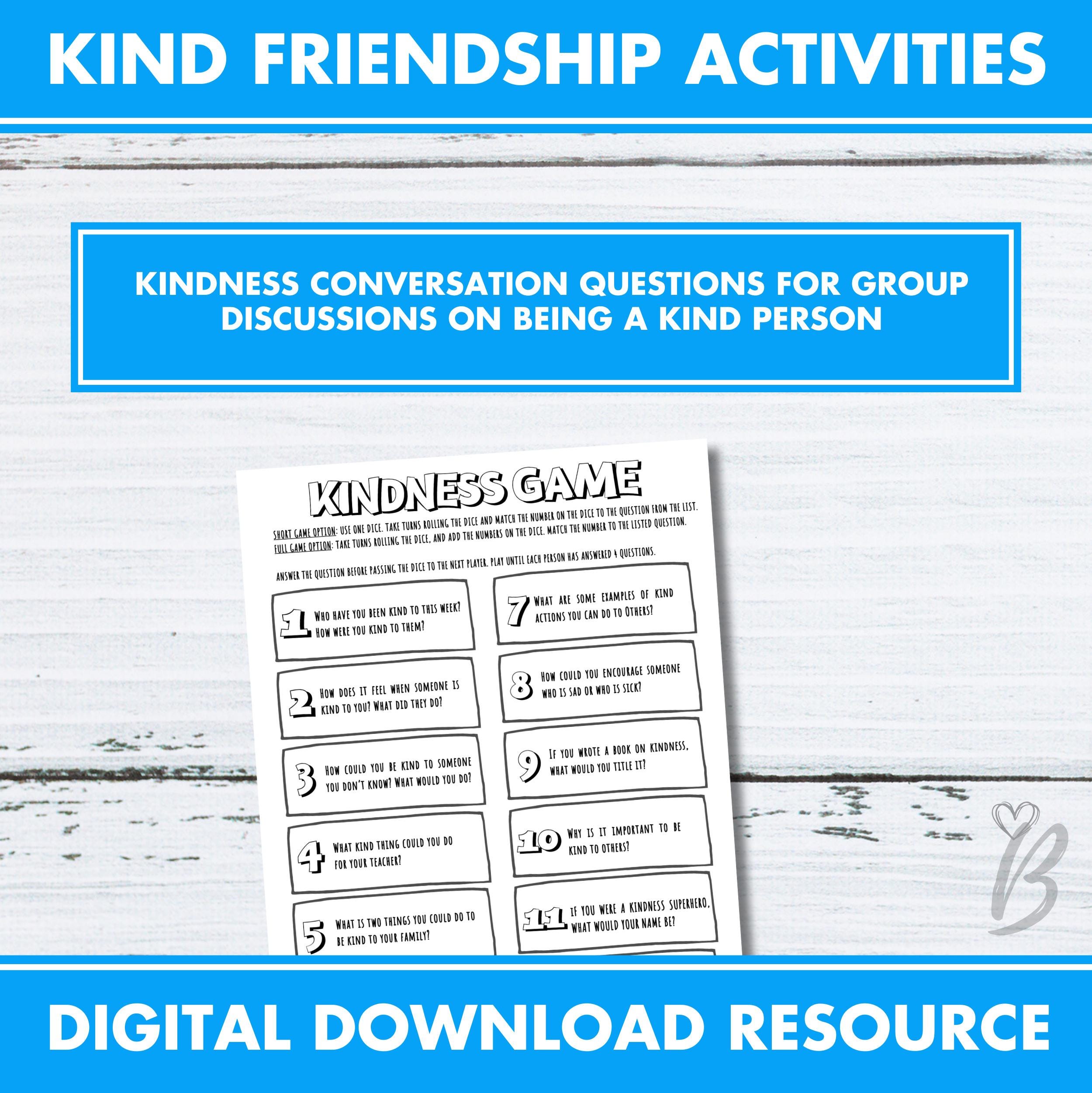 Kindness Games & Activities: Classroom Learning Sheets, Acts of ...