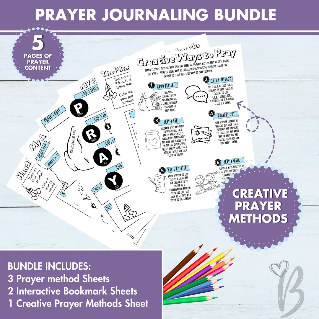 Prayer Journaling Bundle: Christian Prayer Worksheets (digital Download ...