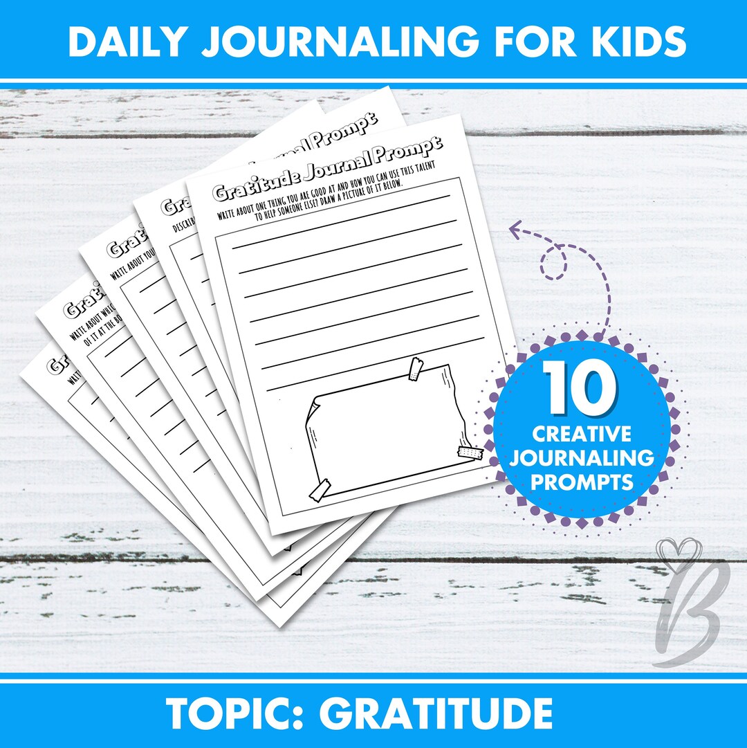 Kids Gratitude Journal Prompts, Learn to Be Grateful Journaling ...