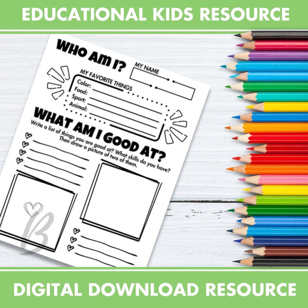 Who Am I Printable Worksheet: Kids' Skills & Talents (digital Download ...