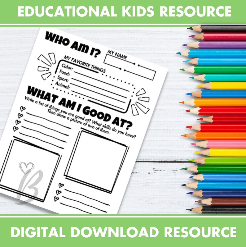 Who Am I Printable Worksheet: Kids' Skills & Talents (digital Download ...