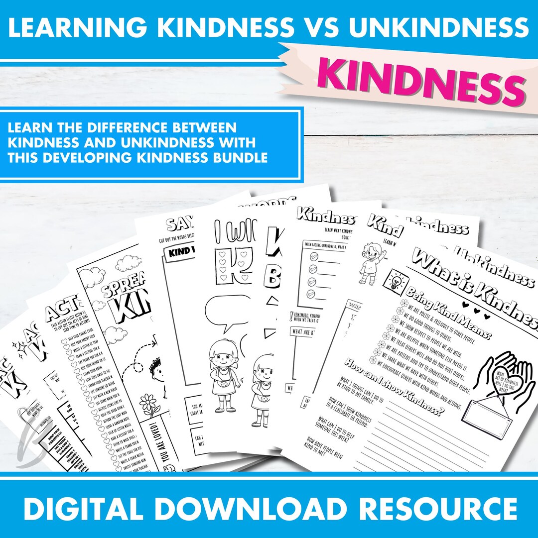Kindness Learning Bundle for Kids: Educational Activities (digital ...