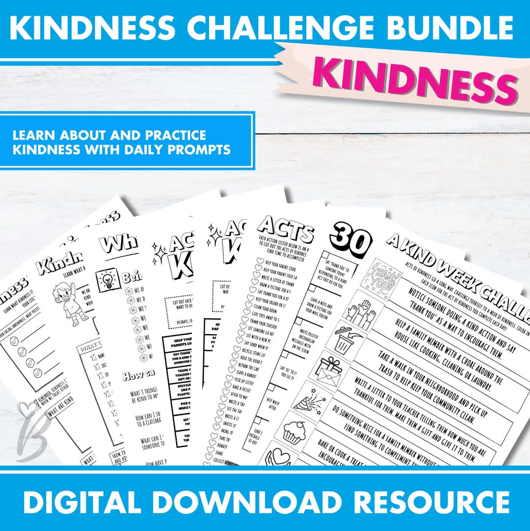 Be Kind Challenges for Kids Classrooms, Kindness Educational Learning ...