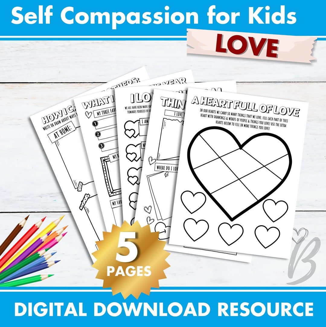 Self Compassion Journaling Worksheets: Kids' Self-discovery (digital ...
