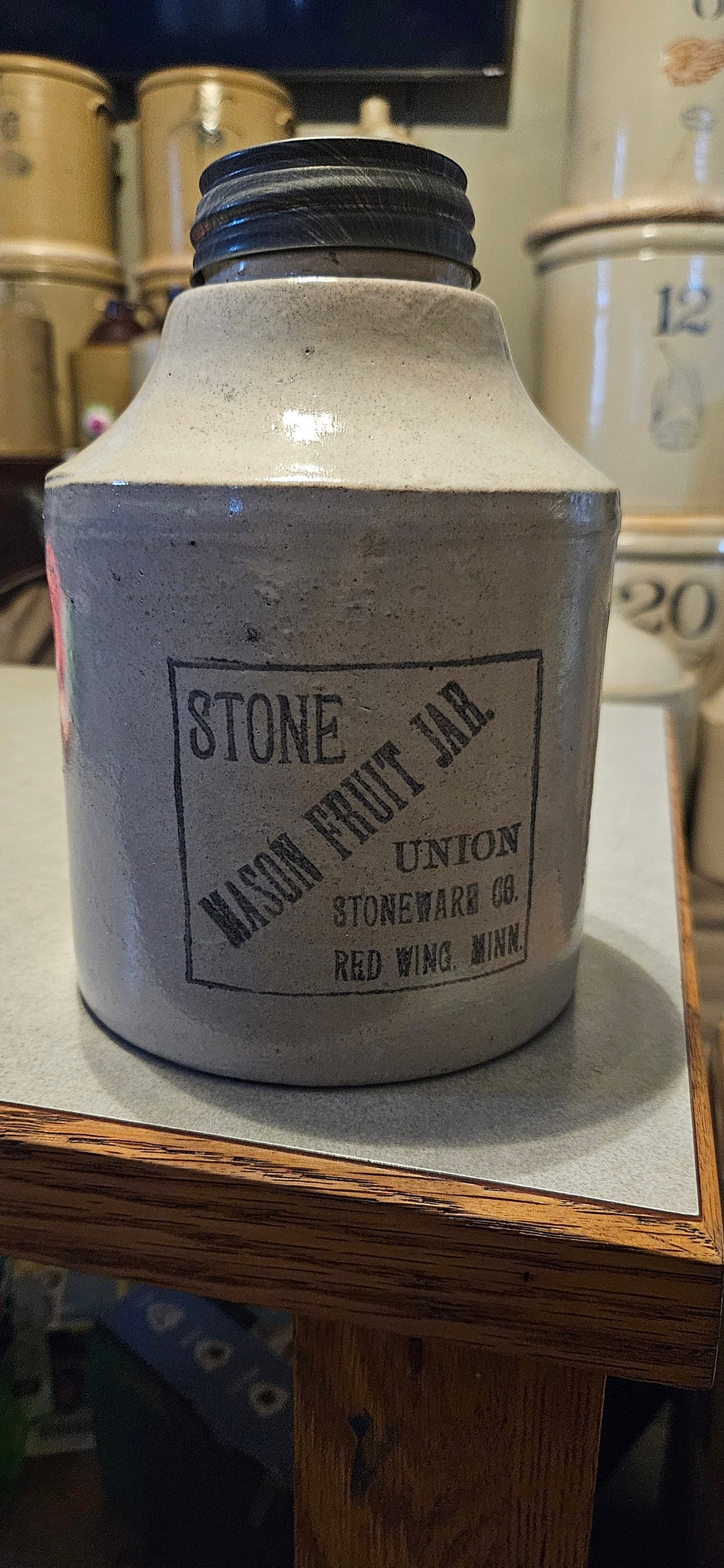 1/2 Gallon Stone Mason Fruit Jar - Etsy