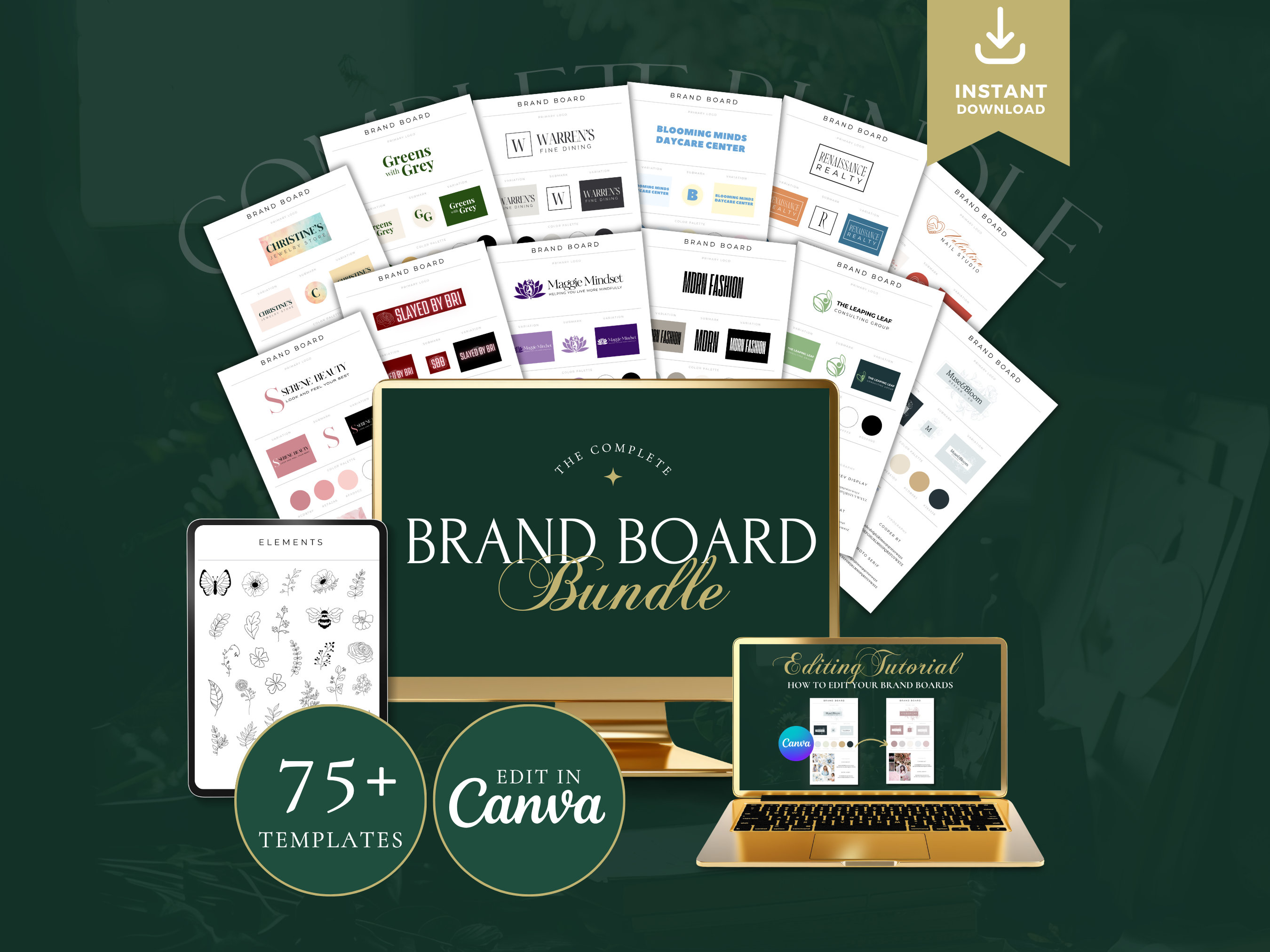 Editable Canva Brand Board Business Branding Templates, Semi Custom ...