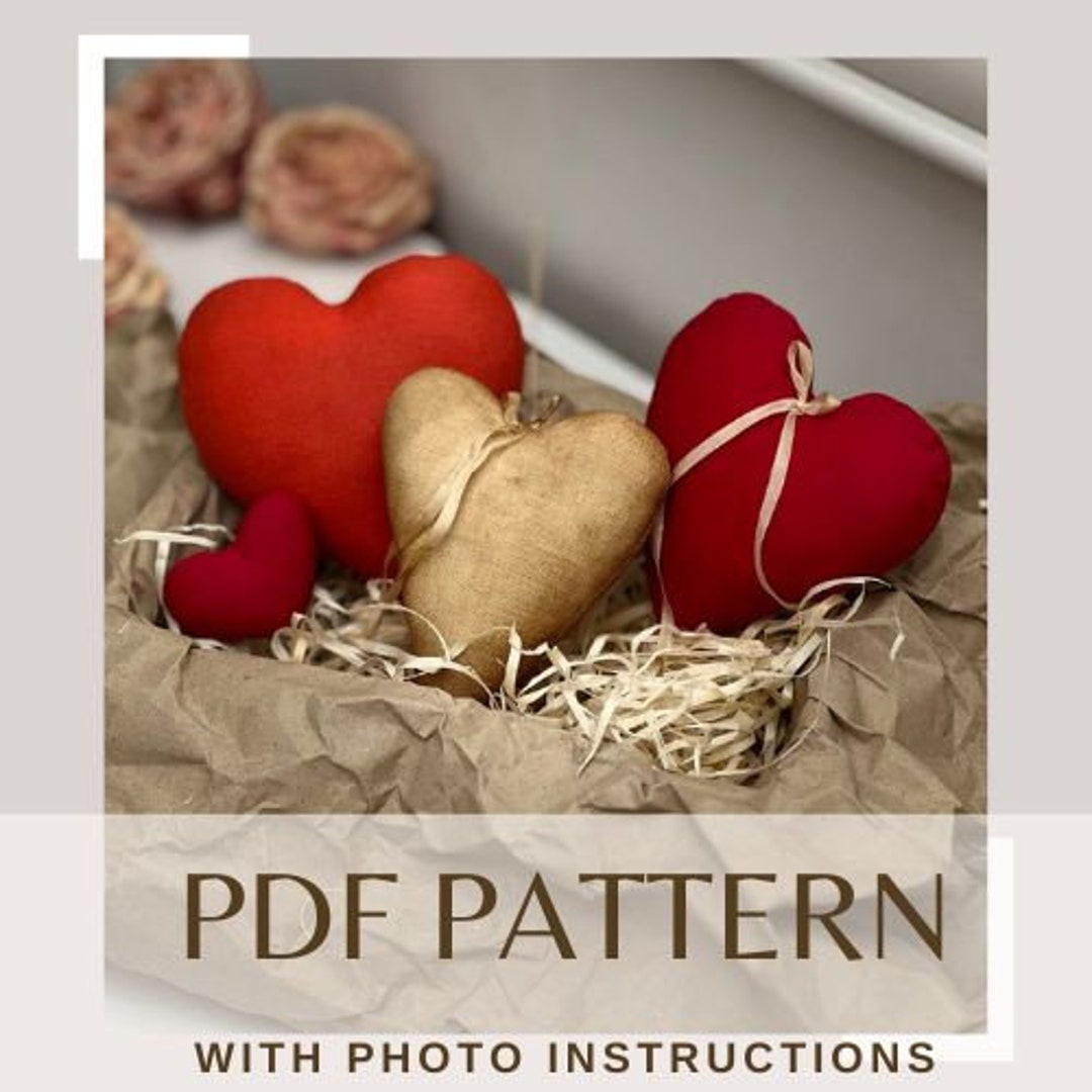 Heart Pattern, PDF Heart Pattern 4 Types, Easy Sewing Project, Heart ...