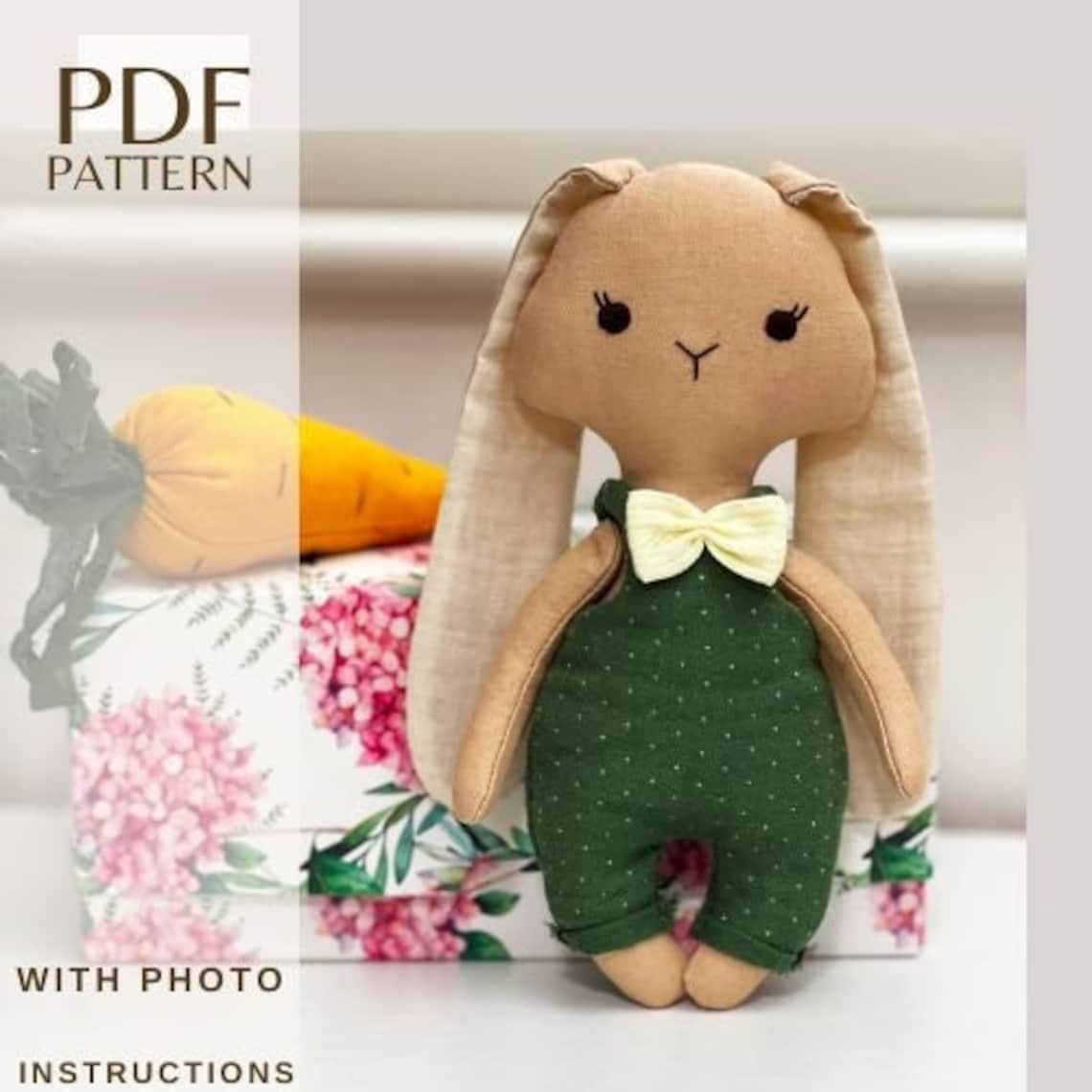 Soft Bunny With Clothes, PDF Pattern and Tutorial, Bunny Pattern, Eco ...