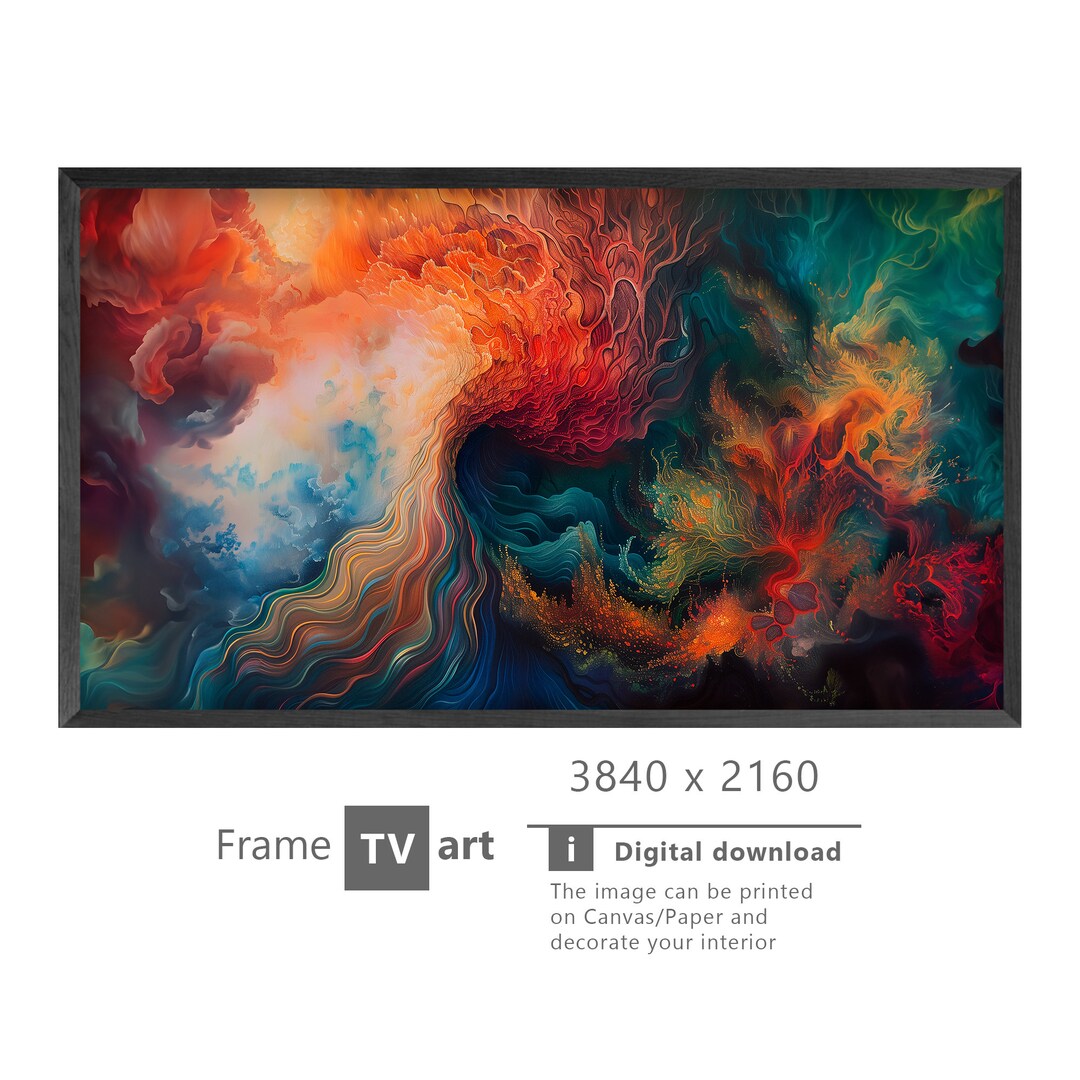 Samsung Frame TV Art, Colored Abstraction, Samsung Art TV, Digital ...