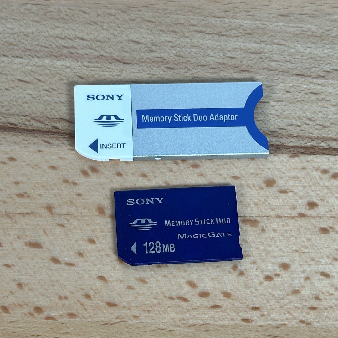 Sony Memory Stick Pro Duo Adapter MSAC-M2 & 128mb Sony Magic Gate ...