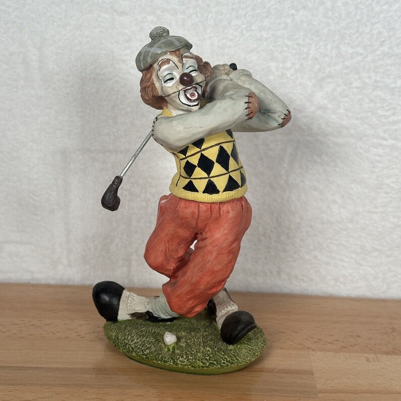 Vintage Detailed Clown Playing Golf Sculpture 9 Tall - Etsy