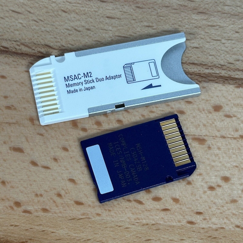 Sony Memory Stick Pro Duo Adapter MSAC-M2 & 128mb Sony Magic Gate ...