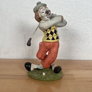 Vintage Detailed Clown Playing Golf Sculpture 9 Tall - Etsy