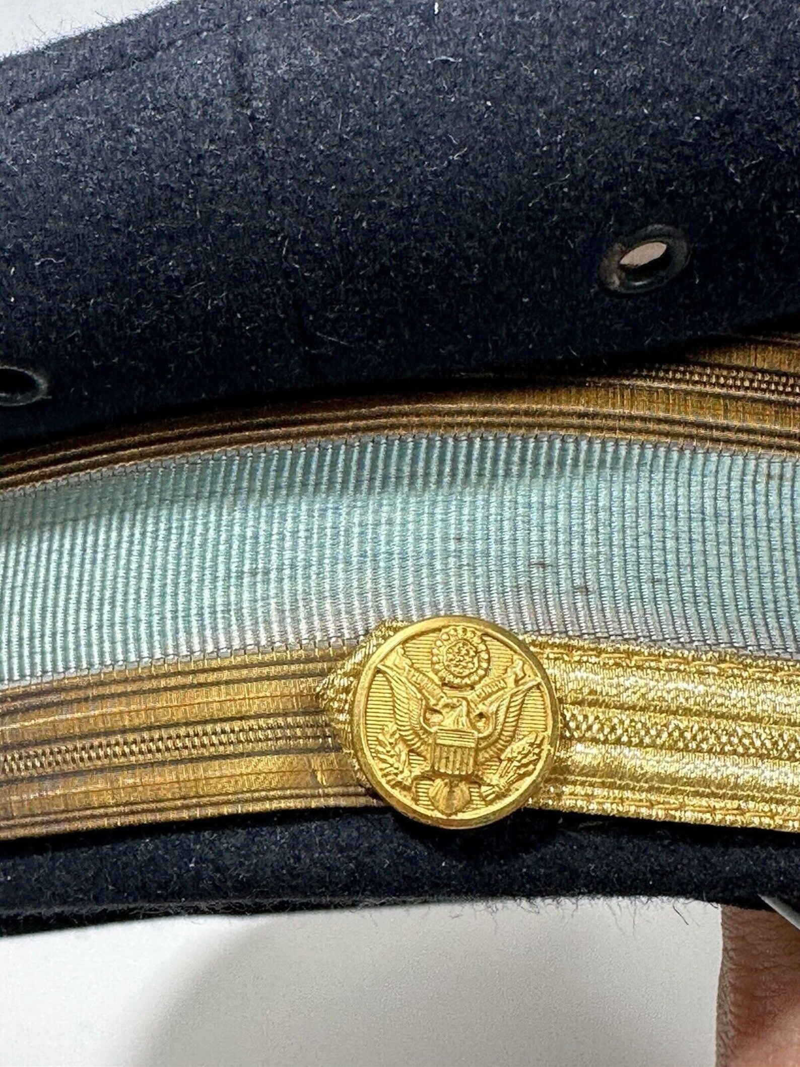 WWII Louisville Cap Top Rank US Officer Army Infantry Cap Black Blue ...