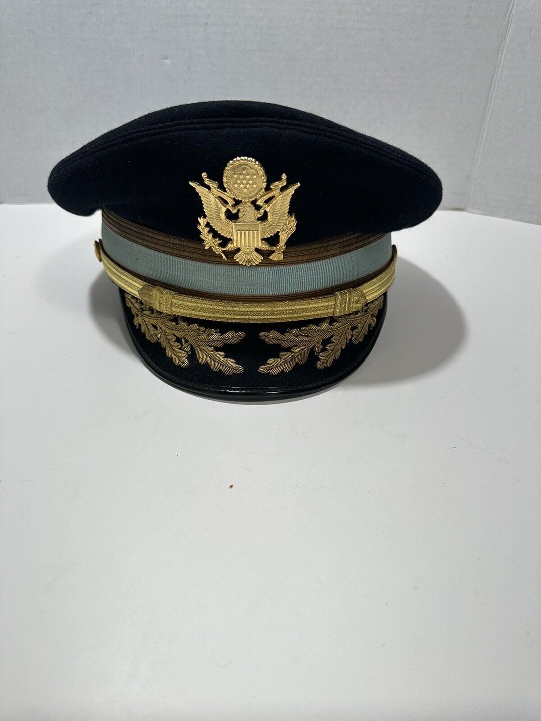 WWII Louisville Cap Top Rank US Officer Army Infantry Cap Black Blue ...