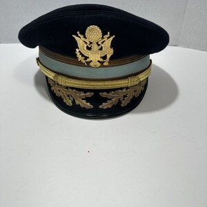 WWII Louisville Cap Top Rank US Officer Army Infantry Cap Black Blue ...