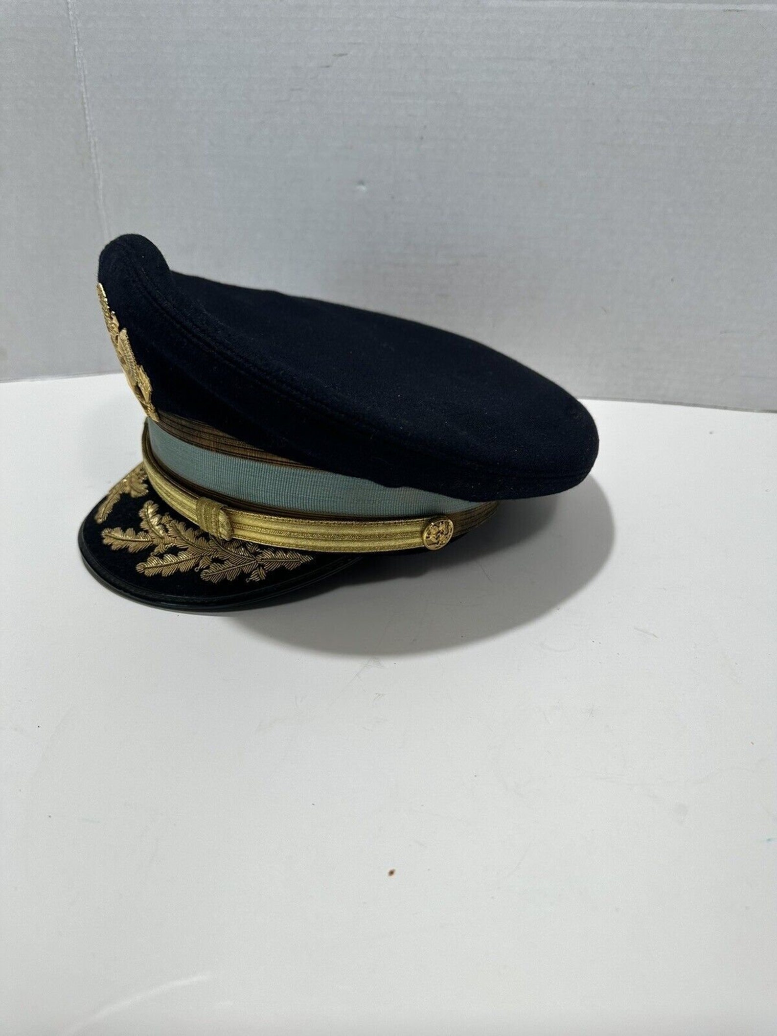 WWII Louisville Cap Top Rank US Officer Army Infantry Cap Black Blue ...