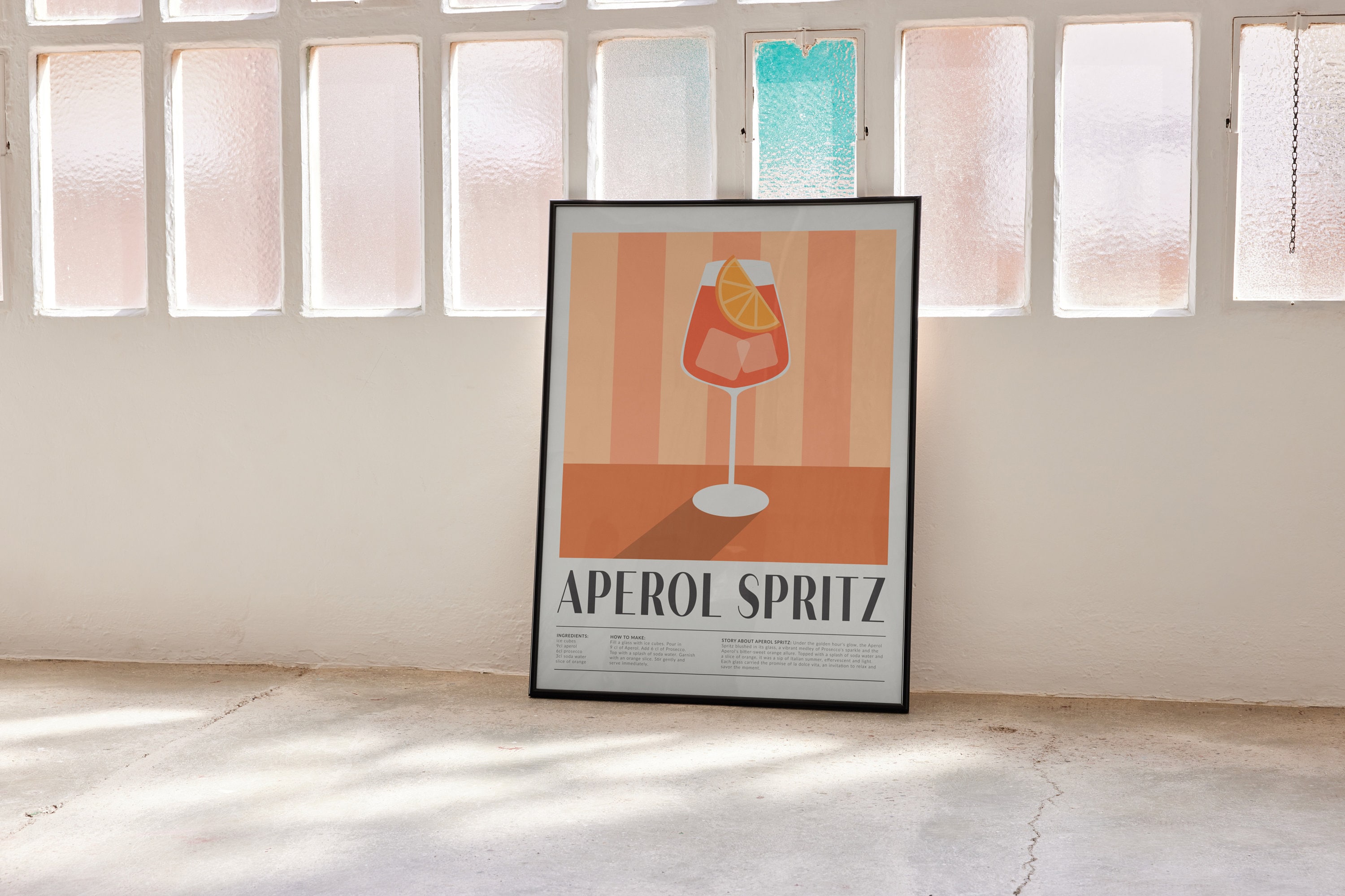 Aperol Spritz Cocktail Poster Vintage-inspired Drink Recipe Wall Art - Etsy