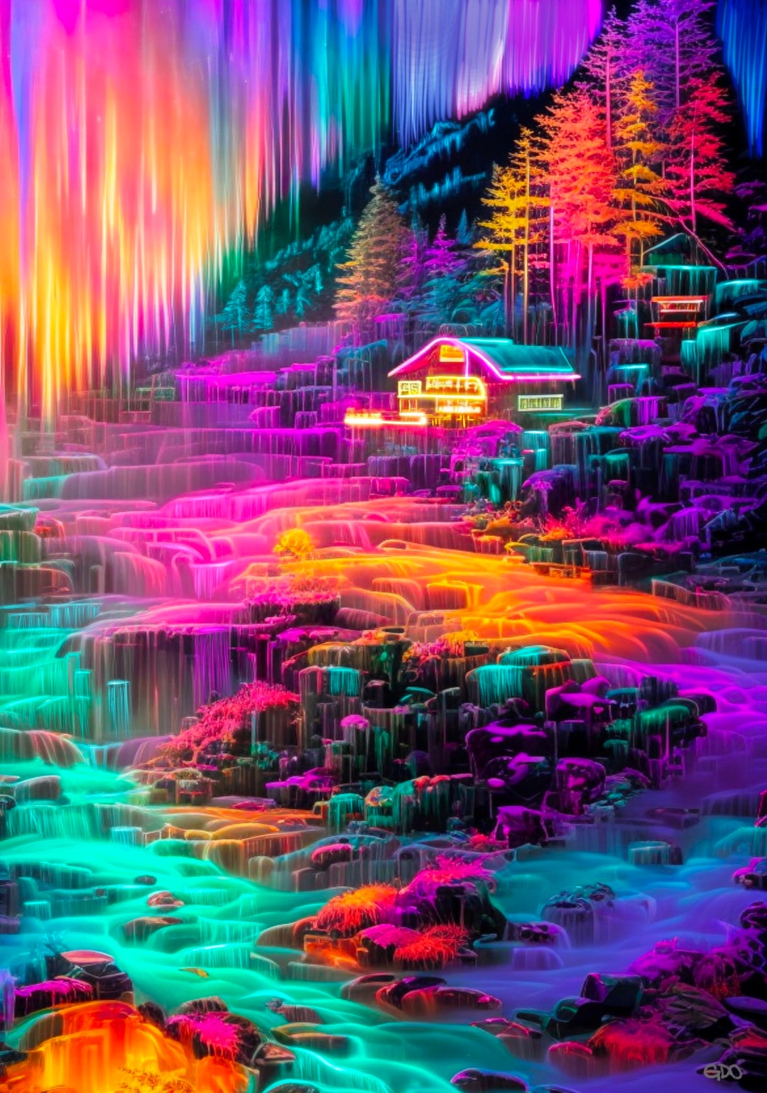 Neon Landscape - Etsy