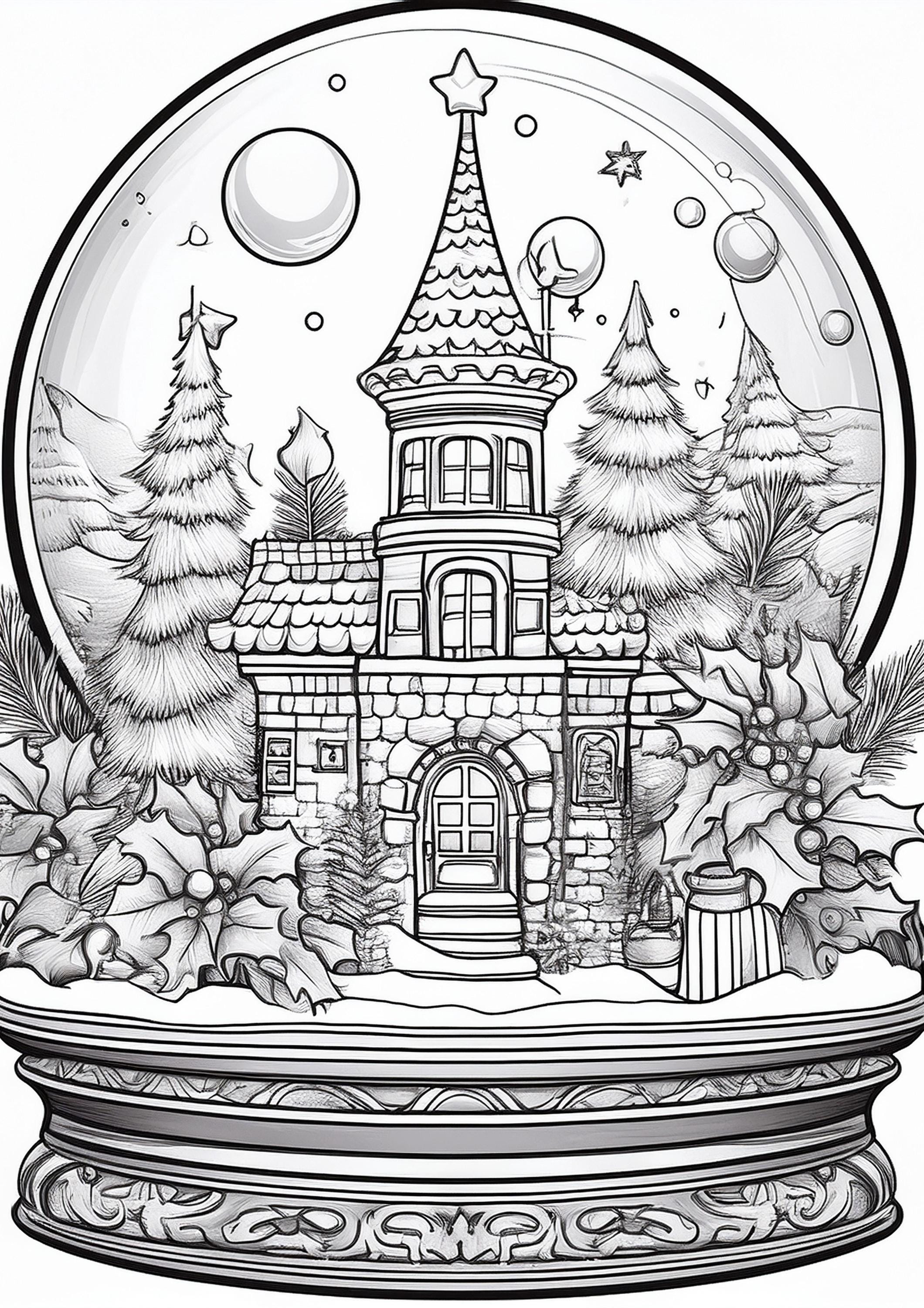Christmas Theme Coloring Pages/ 178 Images - Etsy