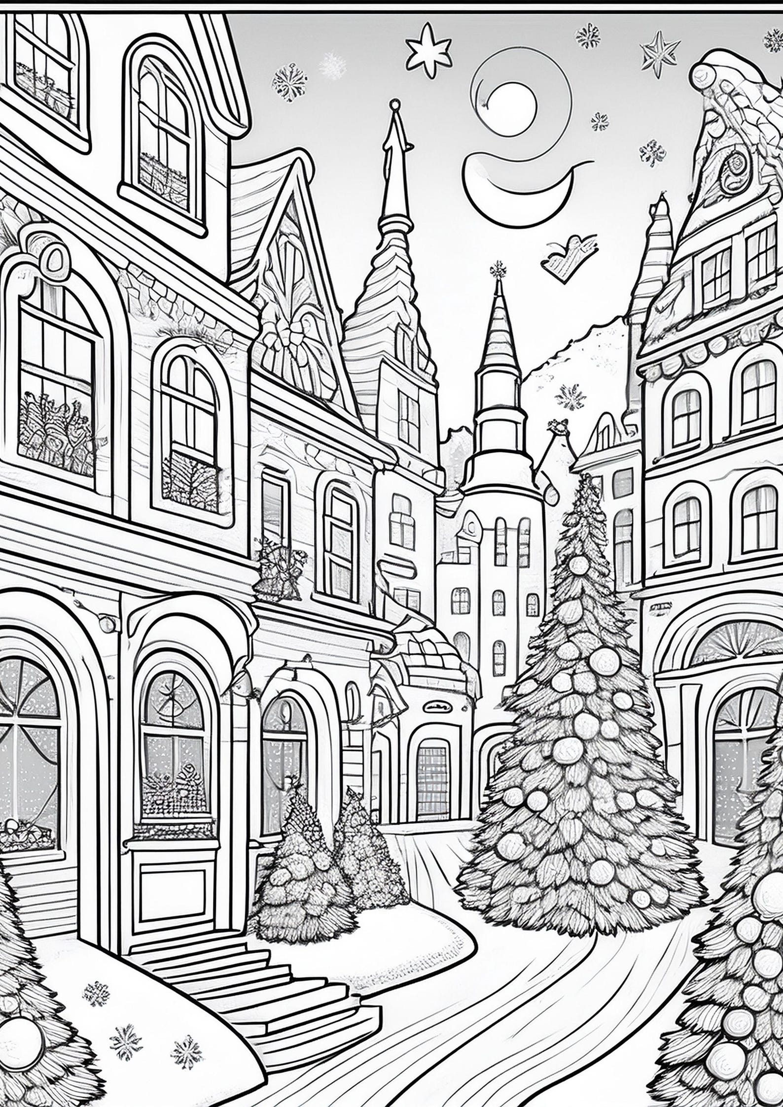 Christmas Theme Coloring Pages/ 178 Images - Etsy