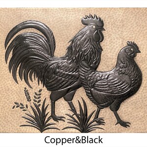 Handmade Copper Rooster and Hen Wall Art: Farmhouse Kitchen Decor - Etsy
