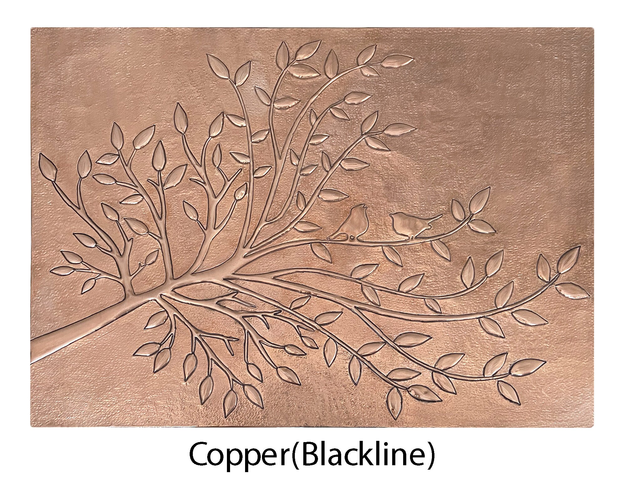 Copper Kitchen Backsplash Tile Mural, Birds on Tree Branches With ...