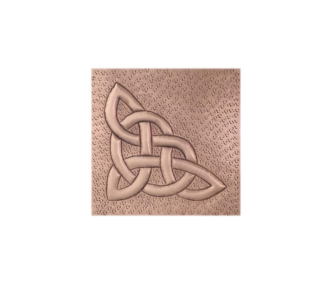 Copper Celtic Corner Accents, Copper Hammered Tile Mural, Traditional ...