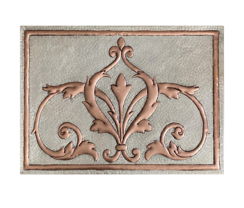 Hammered Copper Kitchen Backsplash: Custom Tile Mural, Metal Wall Panel ...