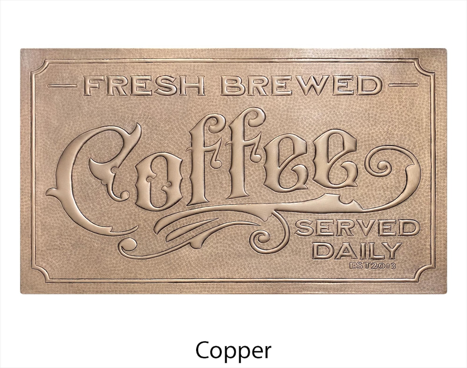 Blue Patina Copper Coffee Sign: Hand Hammered Rustic Kitchen Decor - Etsy