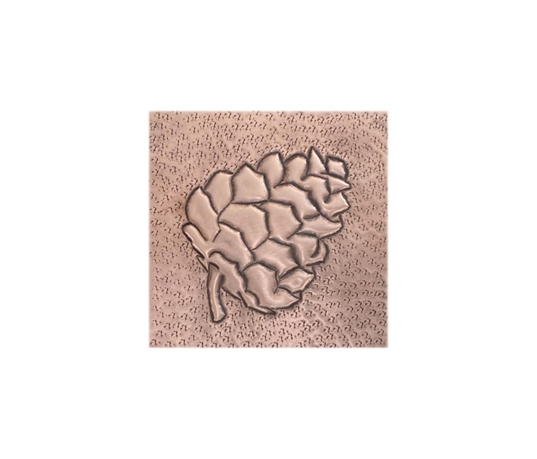 Copper Pine Cone Accents & Copper Hammered Tile Mural, Traditional ...