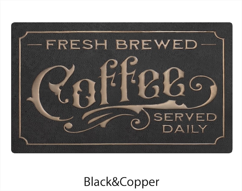 Blue Patina Copper Coffee Sign: Hand Hammered Rustic Kitchen Decor - Etsy