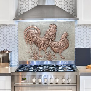 Handmade Copper Rooster and Hen Wall Art: Farmhouse Kitchen Decor - Etsy